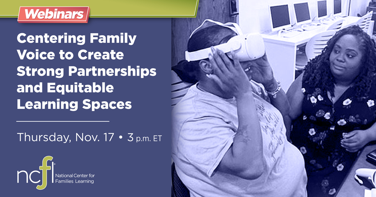 Webinars | National Center for Families Learning | Educational Resources